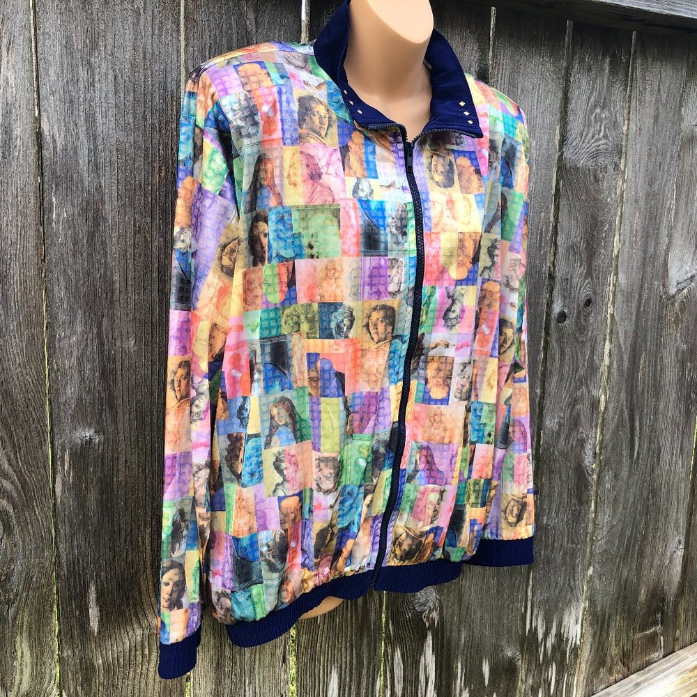 Vintage Rio Multicolor Mosaic Artwork Jacket Usa - Gem